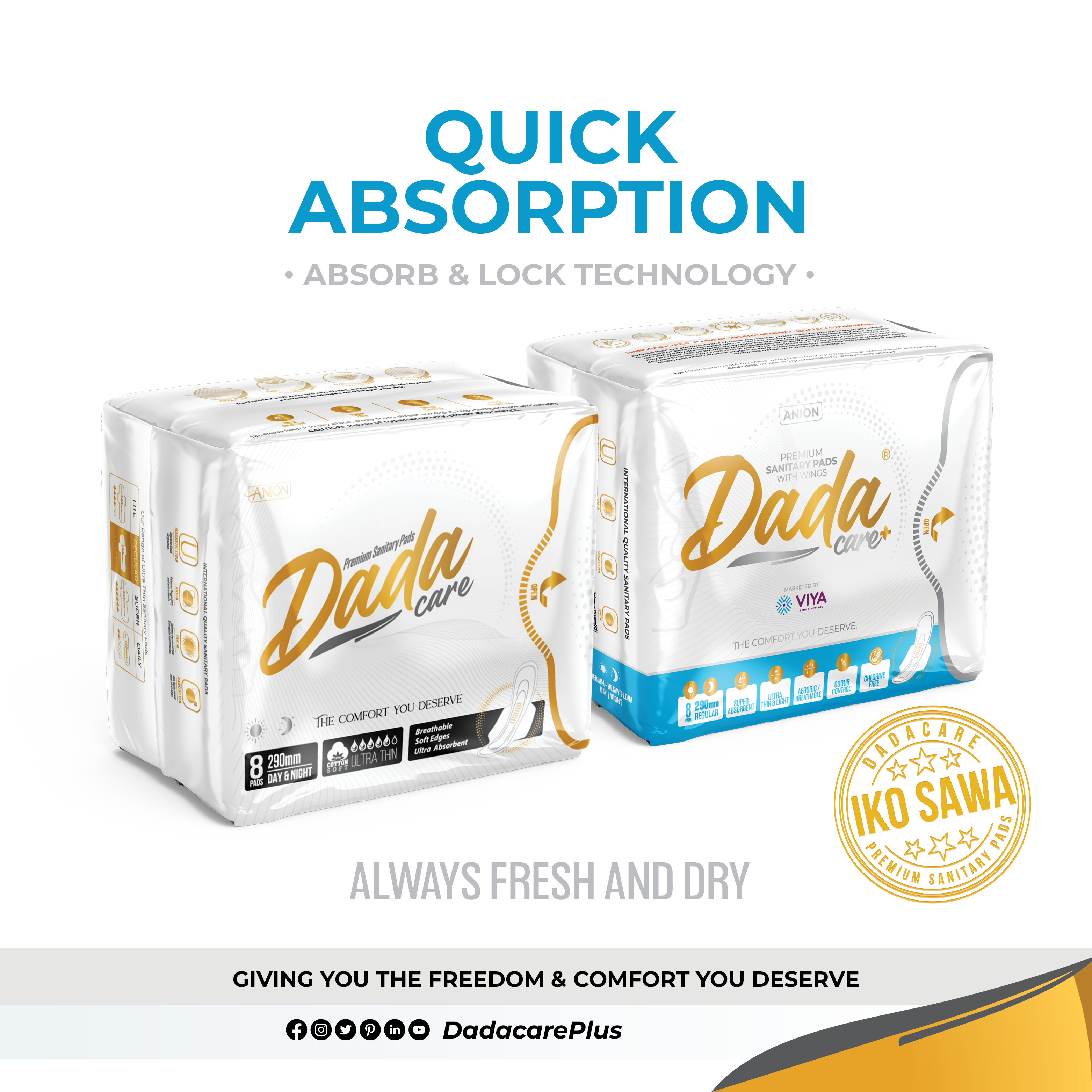 Benefits of Anion Strip in Dadacare Premium Sanitary Pads